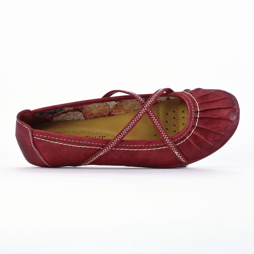 Marco Tozzi 22103 Cranberry | ballerines rouge printemps été - TROIS PAR 3