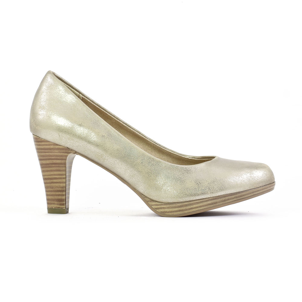 chaussure escarpin dore