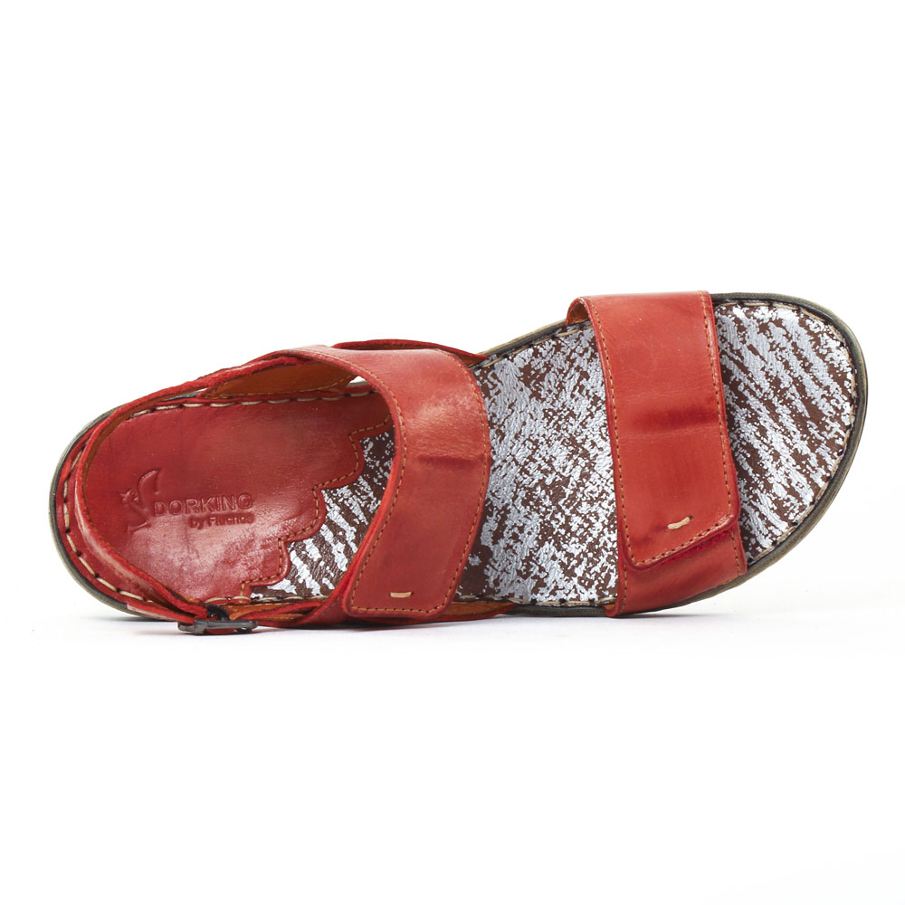 Dorking Peru 6764 Rouge | sandales rouge printemps été - TROIS PAR 3