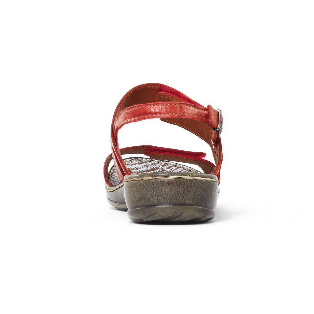 Dorking Peru 6764 Rouge | sandales rouge printemps été - TROIS PAR 3