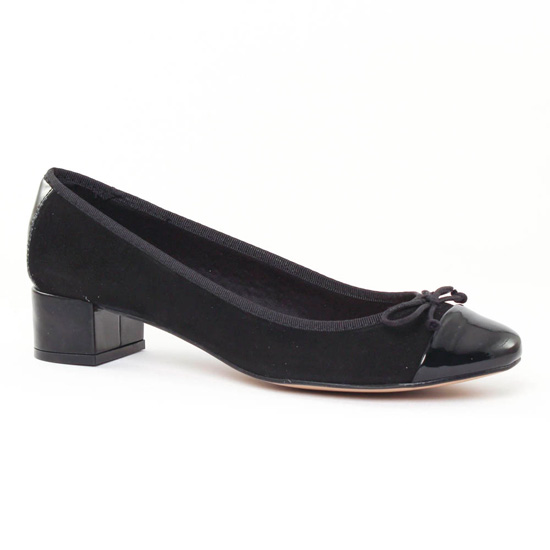 Maria Jaen 2148 Noir | ballerine talon noir printemps été - TROIS PAR 3