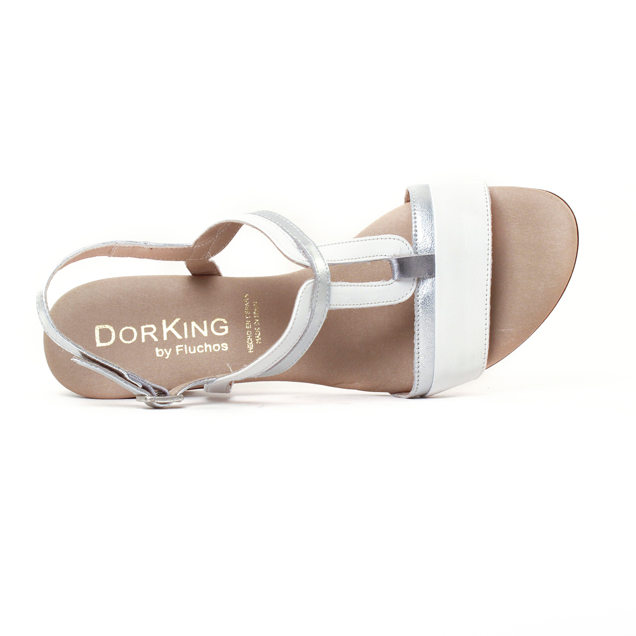 Dorking Olivia 7172 Blanc | sandales blanc argent printemps été - TROIS ...