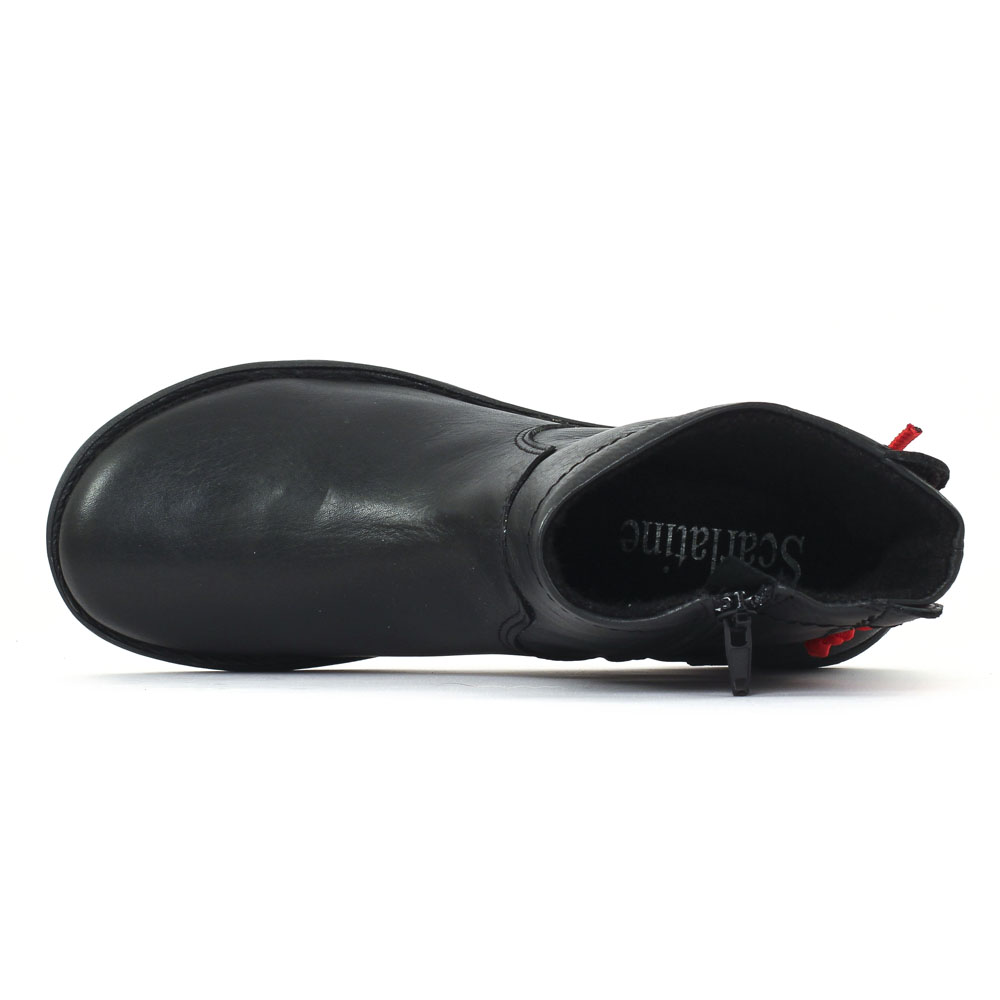 Scarlatine Co77319 Noir Rouge | boots noir automne hiver - TROIS PAR 3