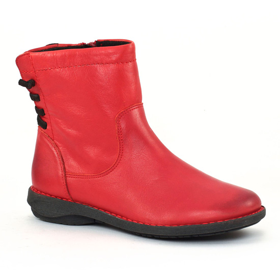 Scarlatine Co77319 Rouge Noir | boots rouge automne hiver - TROIS PAR 3